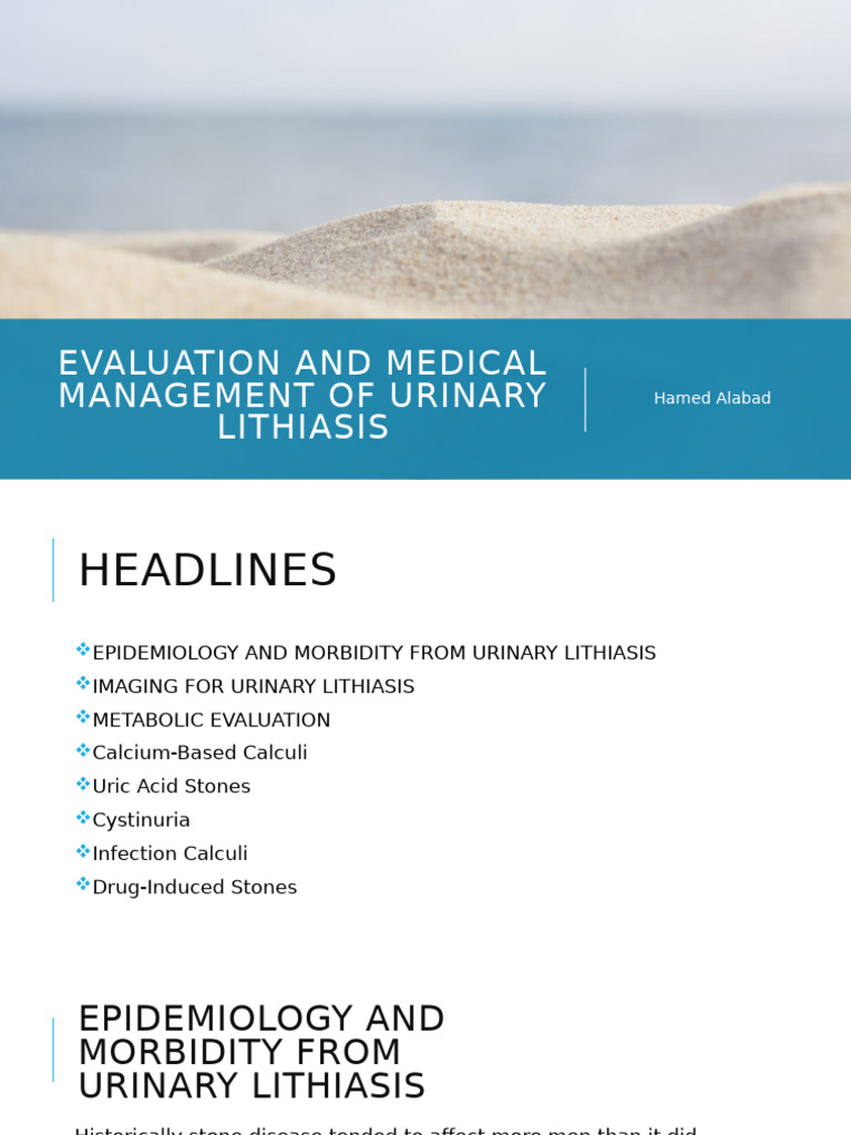 Urinary Lithiasis: Evaluation & Management | PDF | Medical Specialties ...