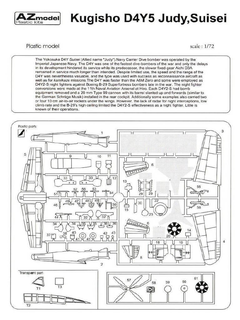 Az Modelo Yokosuka D4y2-1244106-48-Instructions | PDF
