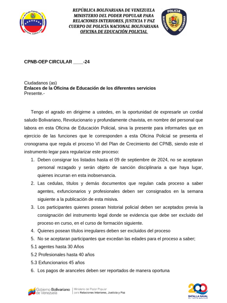 Circular Enlaces | PDF | Venezuela | Policía