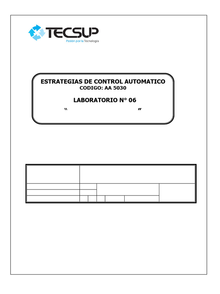 Laboratorio N°6 Control en Cascada | PDF | Teoría de control ...