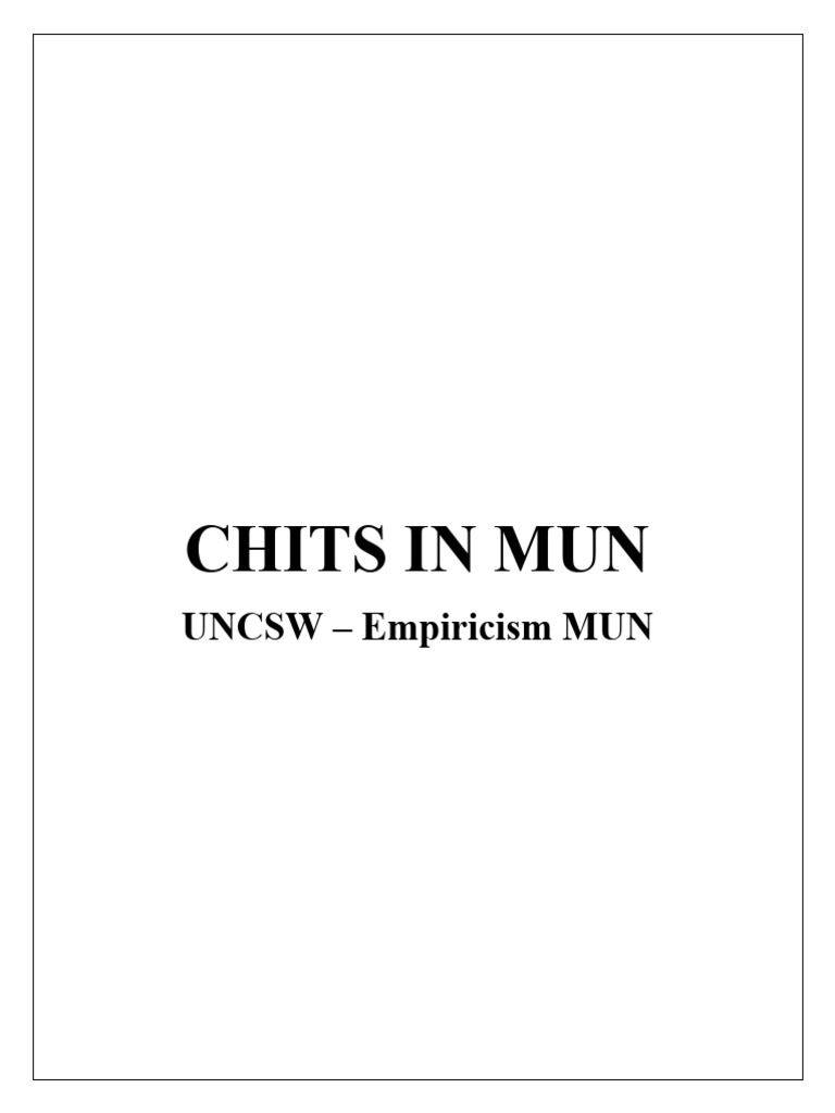 MUN Chit Formats and Guidelines | PDF