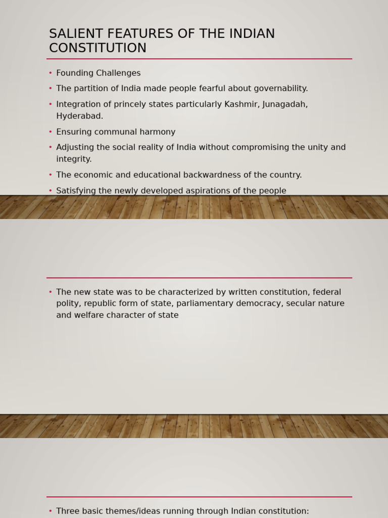 Key Features of Indian Constitution | PDF | Political Science | Justice