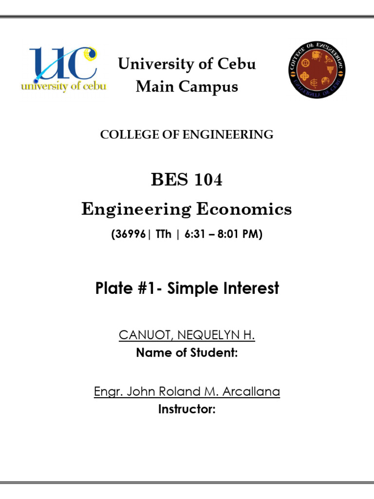 BES 104 Cover Page Template | PDF