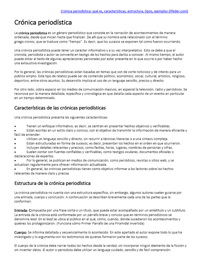 Guía de Crónica Periodística | PDF