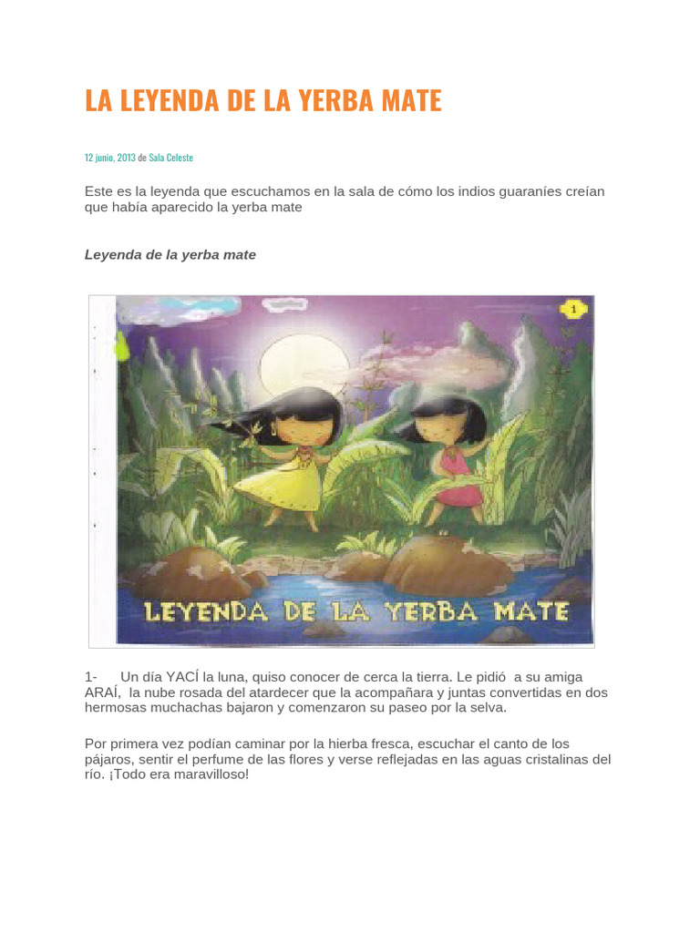 La Leyenda de La Yerba Mate | PDF | Cielo