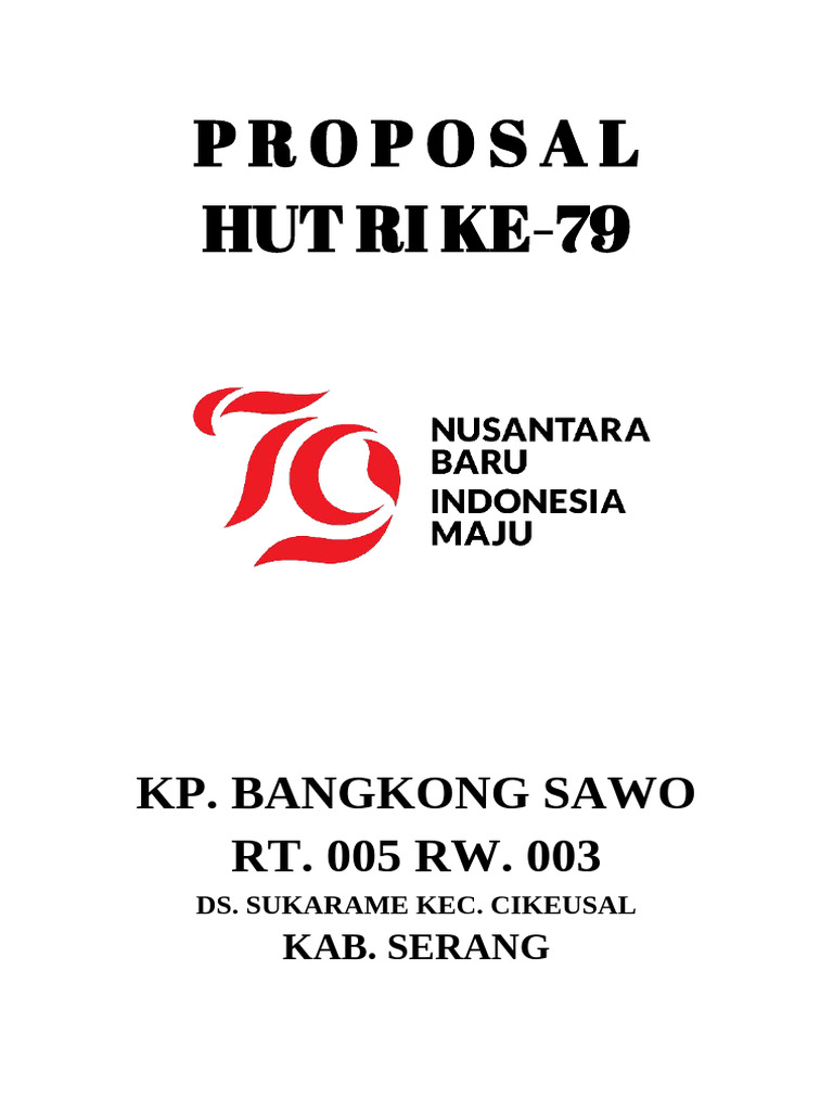 Proposal HUT RI Ke-79 Kp. Bangkong Sawo | PDF