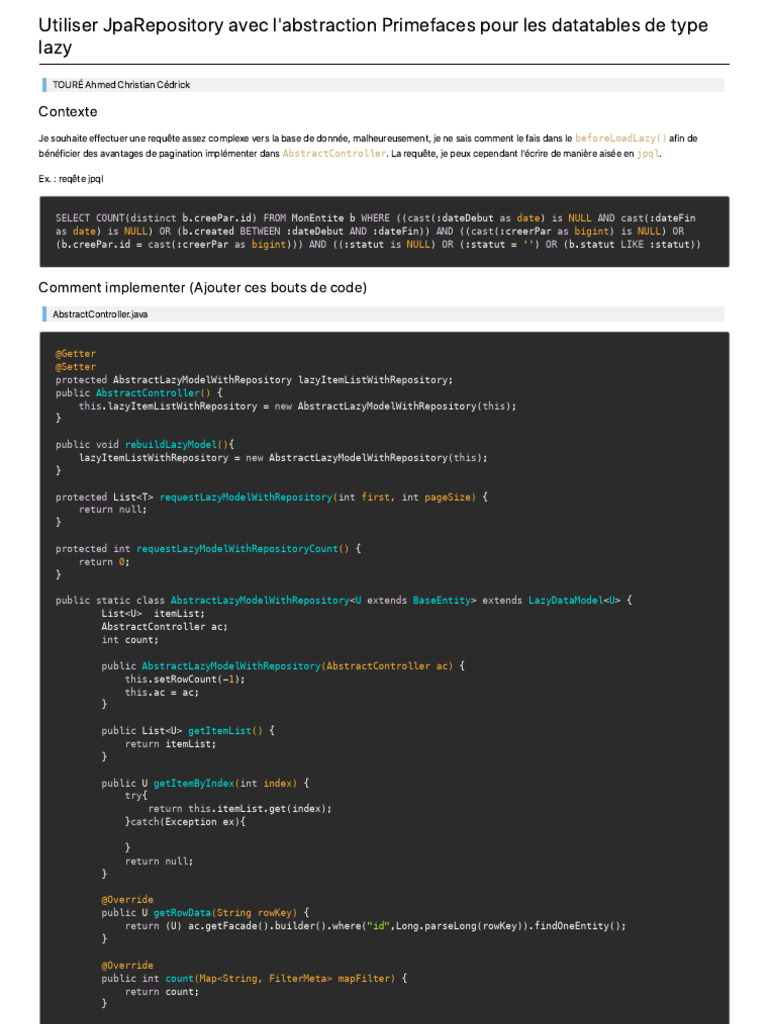 Datatable Lazy Jpa Repository Pdf Software Development Computer Science