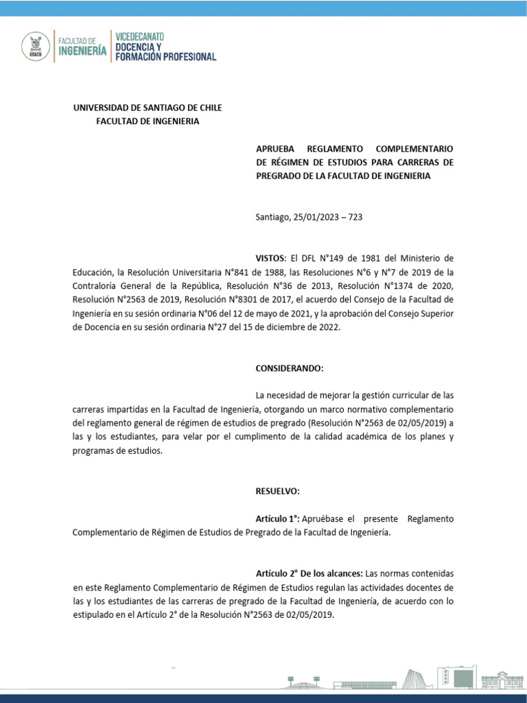 Consolidado Reglamento Complementario Fing R723-R7965 | PDF ...