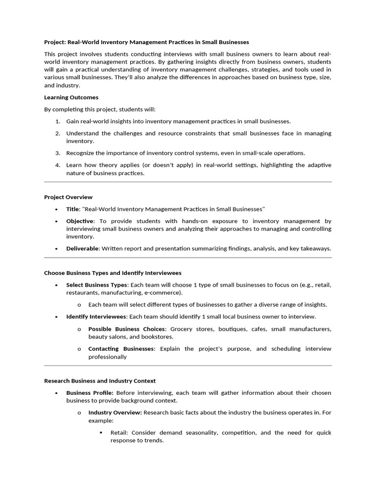 Semestral Project | PDF | Inventory | Retail