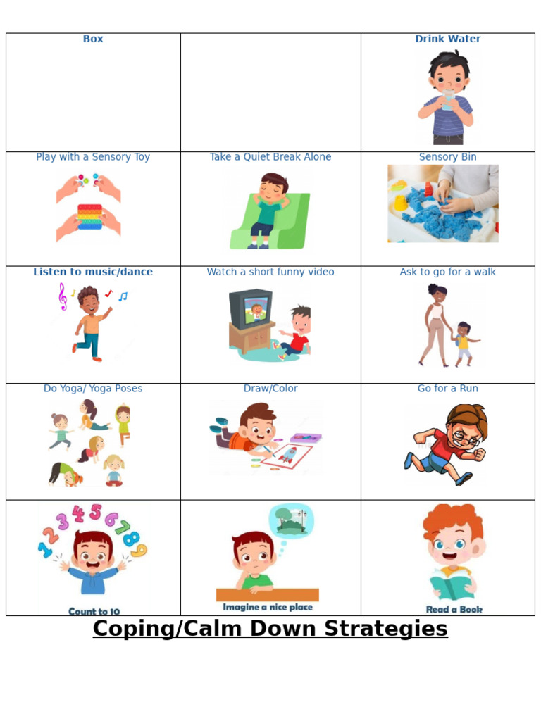 Coping-Calm Down Strategies | PDF