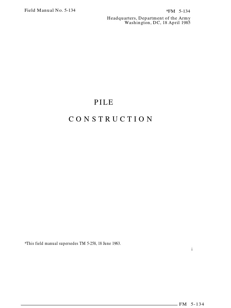 USACE Field Manual For Pile Construction | PDF | Deep Foundation ...
