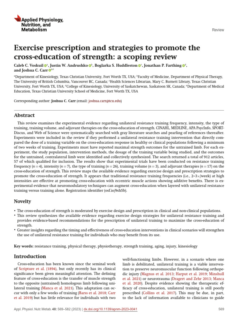 2023 Exercise Prescription and Strategies To Promote The Cross ...