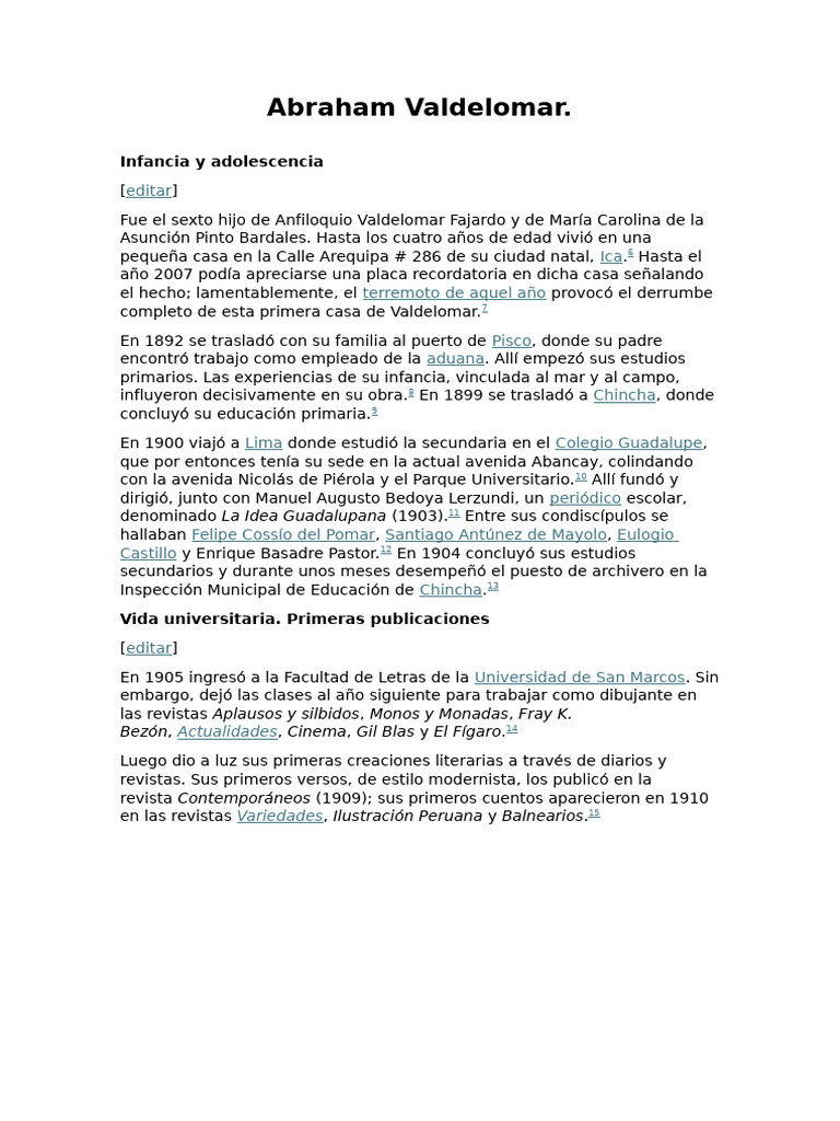 Abraham Valdelomar | PDF | Perú