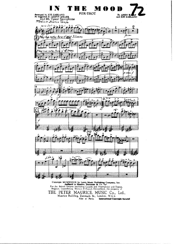 Tenor 1 Inthemood | PDF