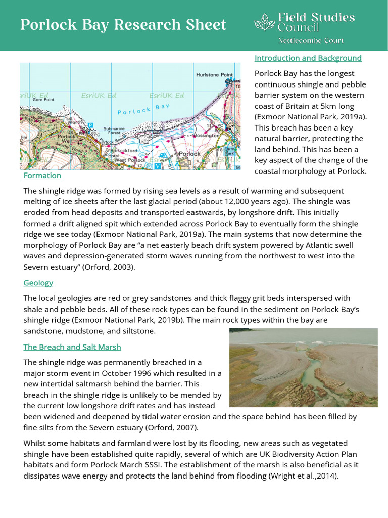 Porlock Bay Information Sheet | PDF | Hydrology | Earth Sciences