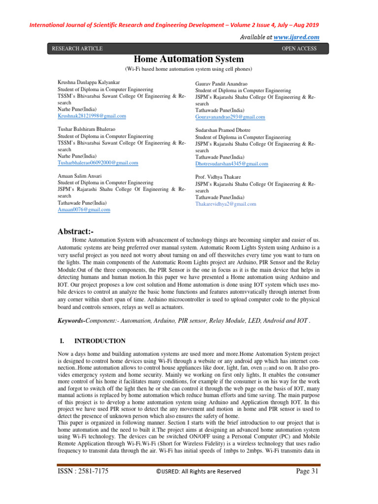 Home Automation System Wi Fi Based Home | PDF | Wi Fi | Home Automation