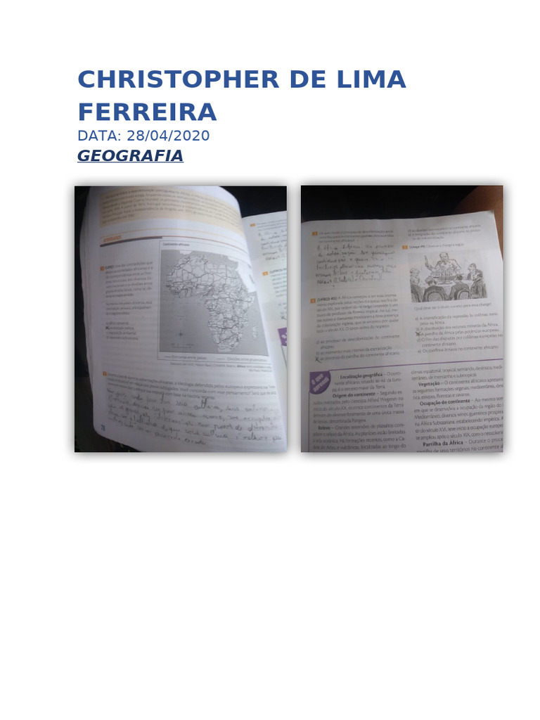 Atividade (GEOGRAFIA) (3) Christopher de Lima Ferreira | PDF