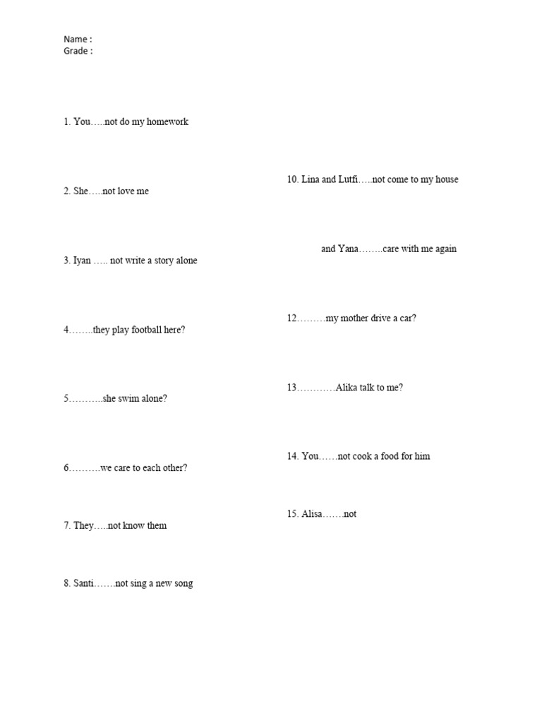 Exercise Do Does & Things at Home | PDF | Kitchen | Room