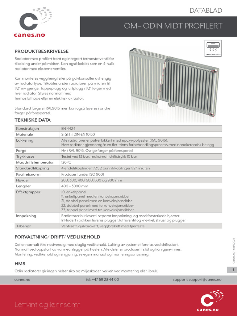 Datablad OM Radiator 0322 FINAL | PDF