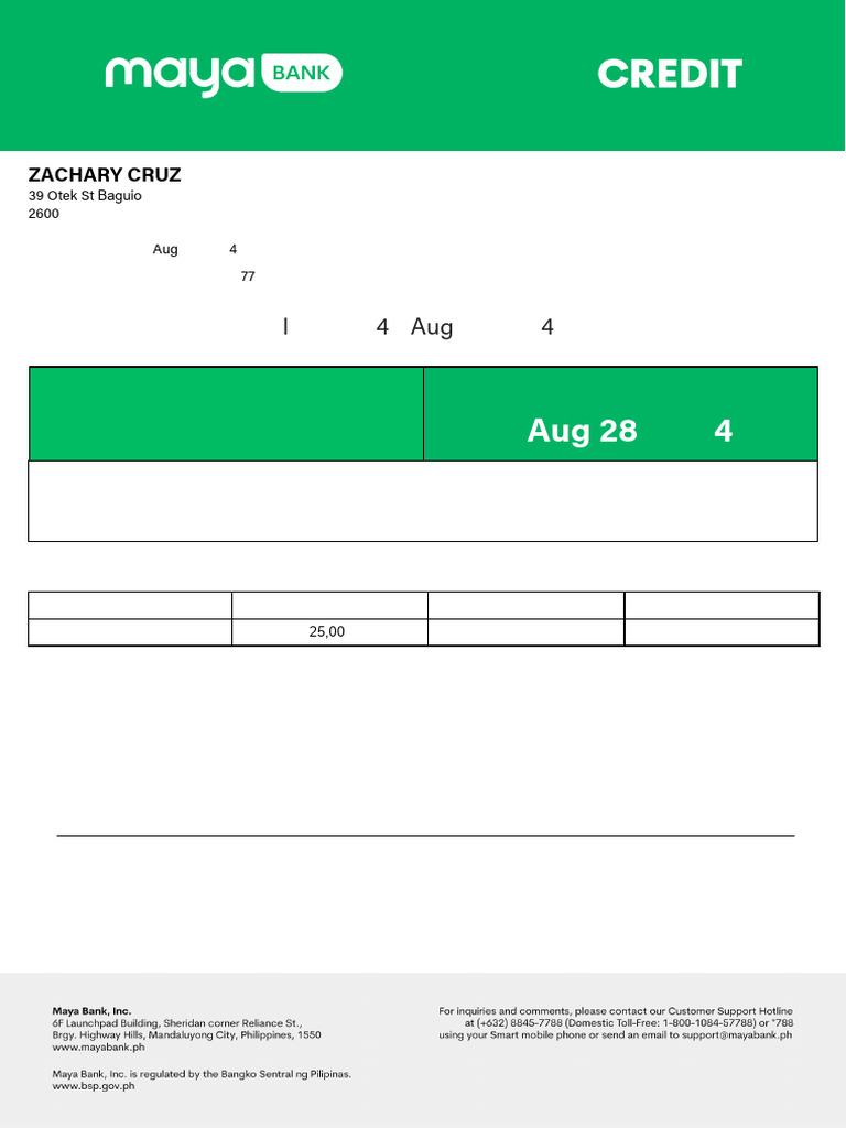 MayaCredit SoA d86f1c49 2024SEP | PDF | Fee | Financial Services