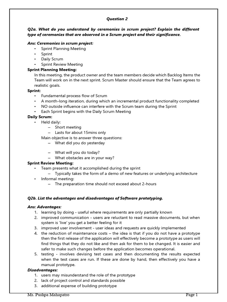 Tybscit Sem 5 SPM Unit 2 Part 1 | PDF | Scrum (Software Development) | Information Technology