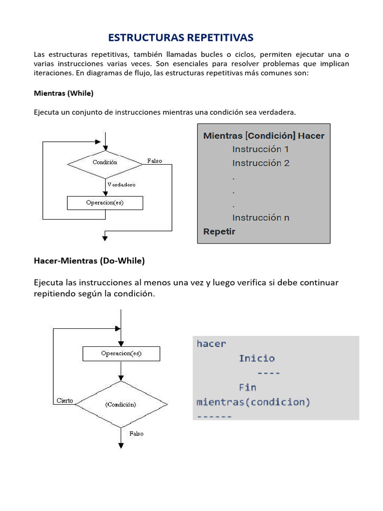 Estructuras Repetitivas | PDF