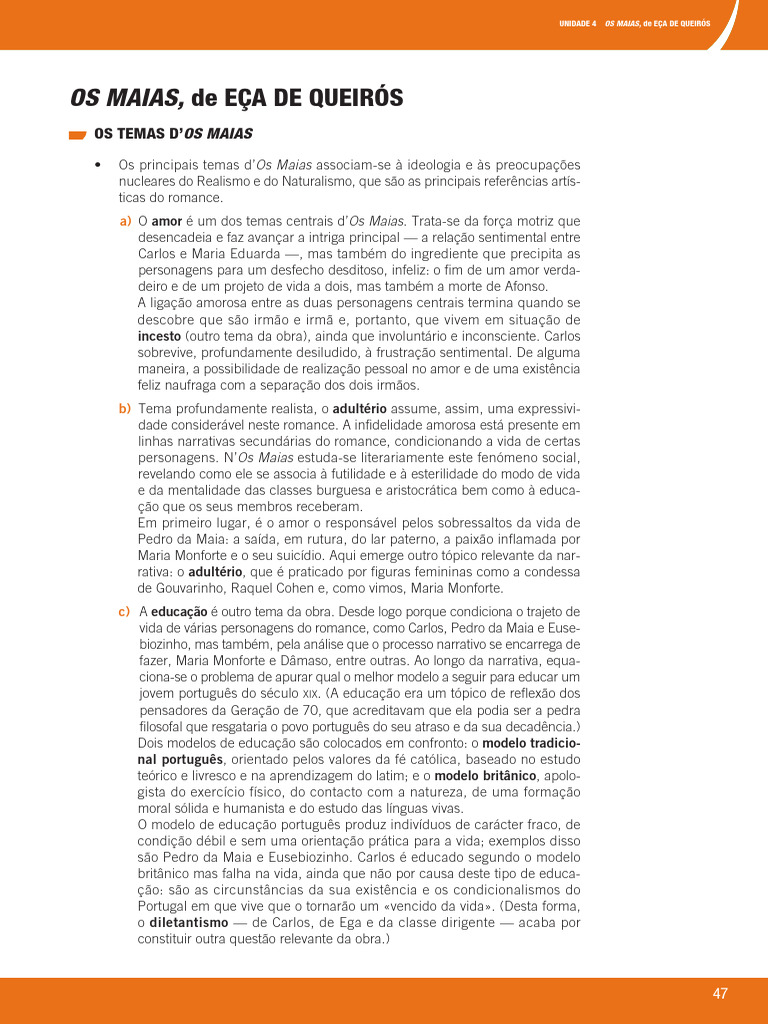 U4 Sistematizacao Os Maias | PDF