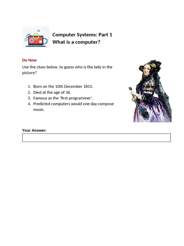 Computer Systems I - Lesson 1 | PDF