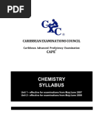 CXC Chemistry Syllabus | PDF | Chemistry | Cognition