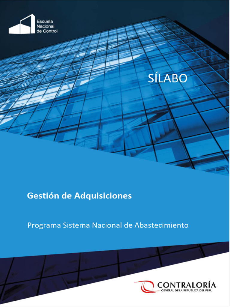 01 Sílabo Gestión de Adquisiciones | PDF | Evaluación | Aprendizaje