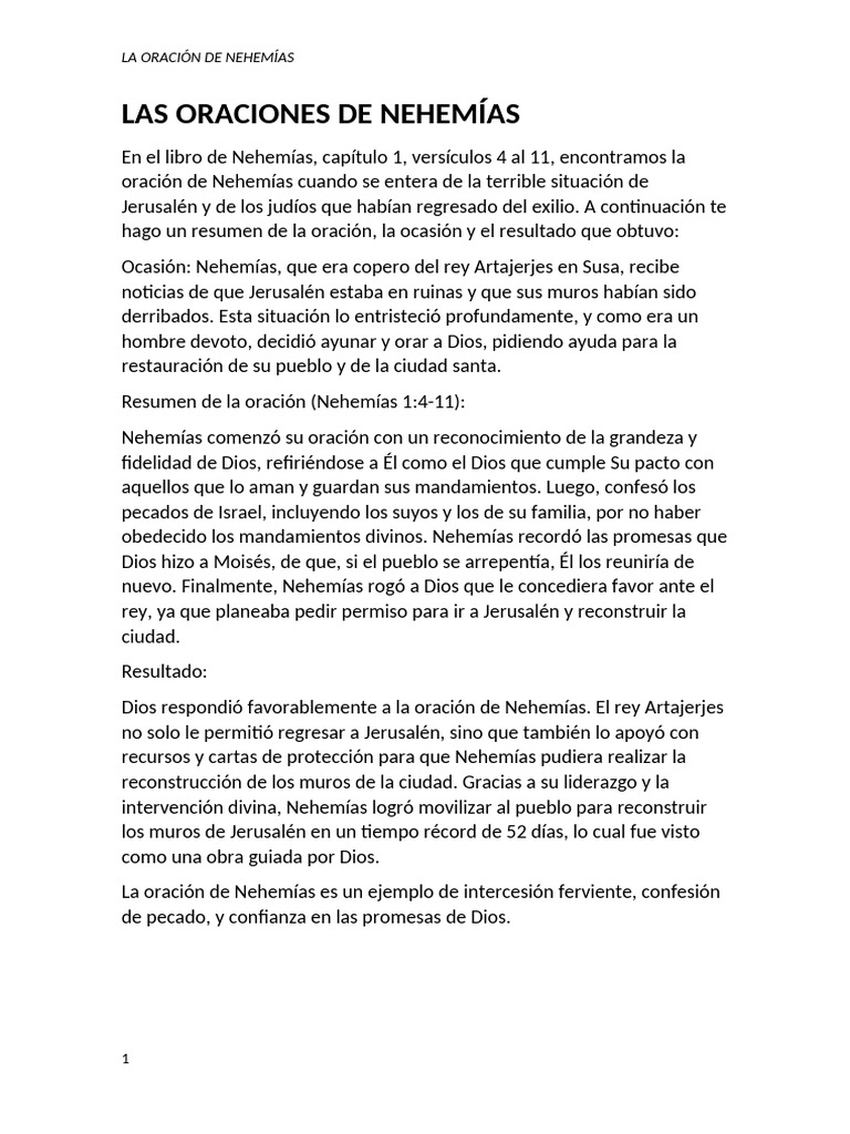 Las Oraciones de Nehemías | PDF | Sacerdote | Jerusalén
