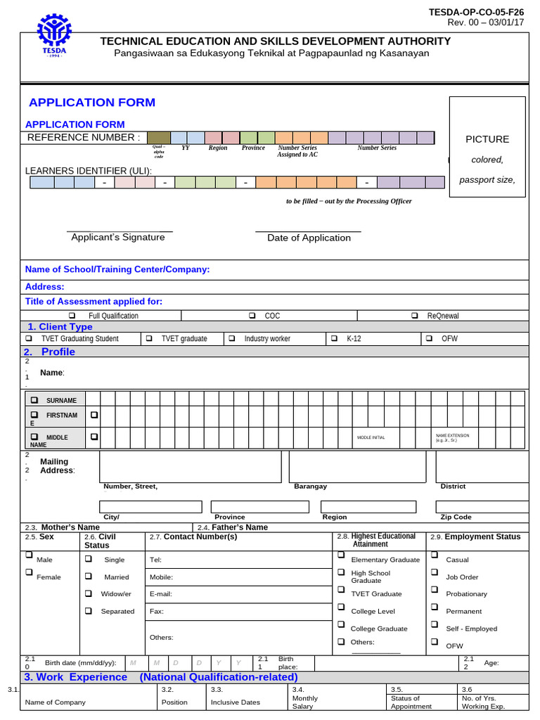 Application Form GENERIC 3 | PDF