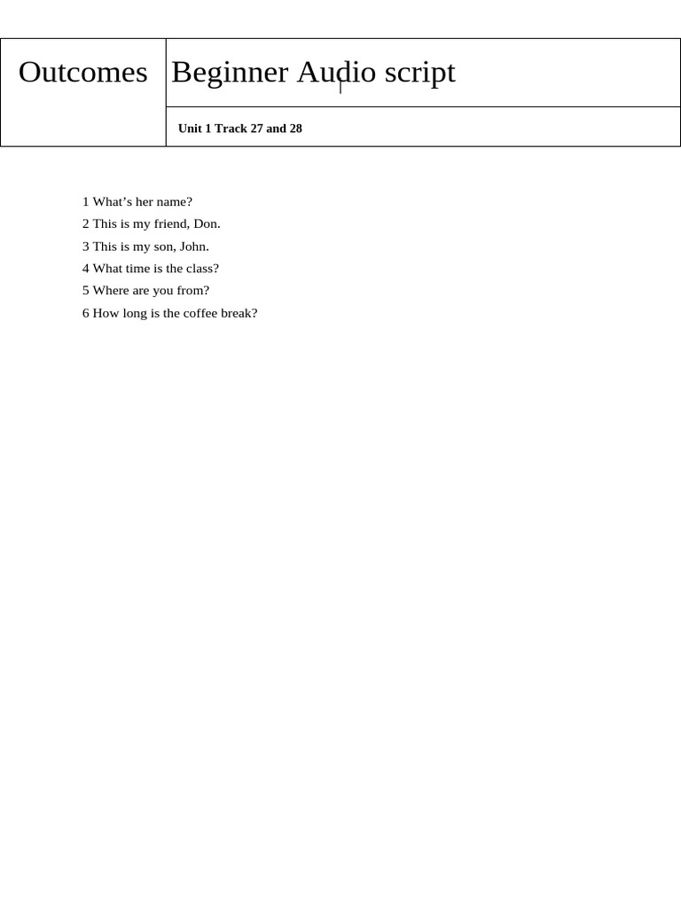 Unit1 Track27and28 Audio p13 | PDF