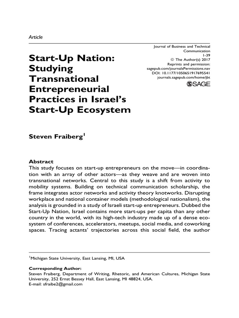 2 JBTC Startupnation 2017 | PDF | Ethnography | Entrepreneurship