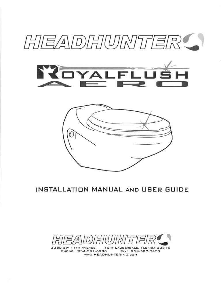 Headhunter Royal Flush Aero Marine Head Installation Manual and User ...