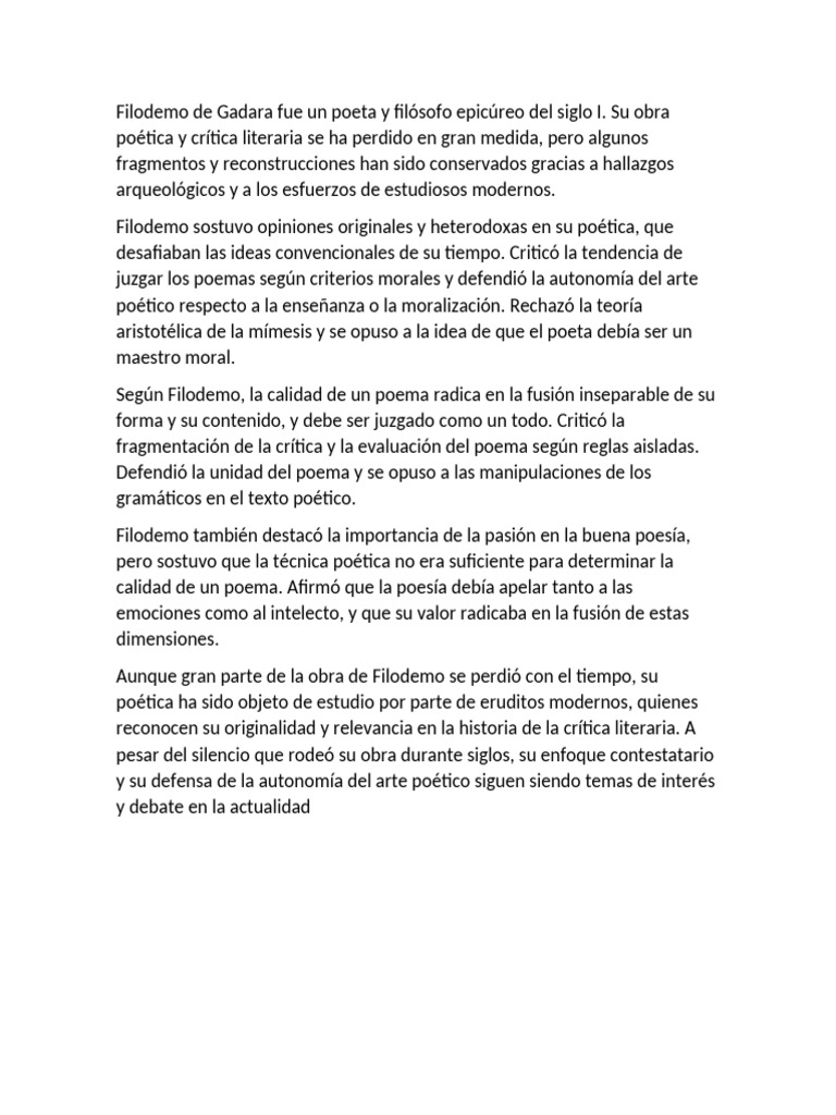 Filodemo de Gadara | PDF