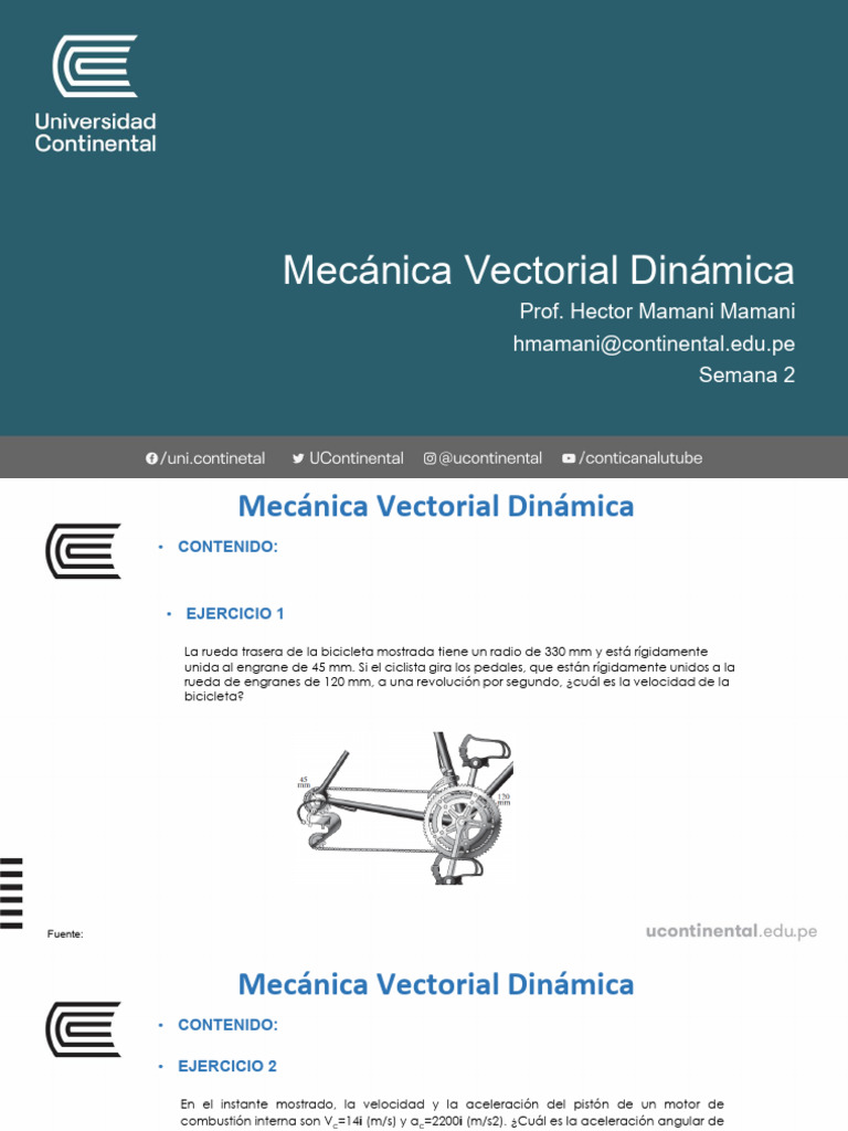 Ejercicios c2 - MVD | PDF | Velocidad | Engranaje