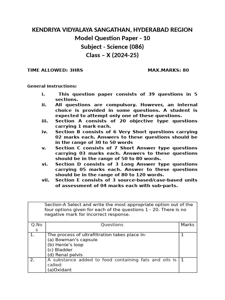 10 Model Question Paper | PDF | Hydrocarbons | Metals