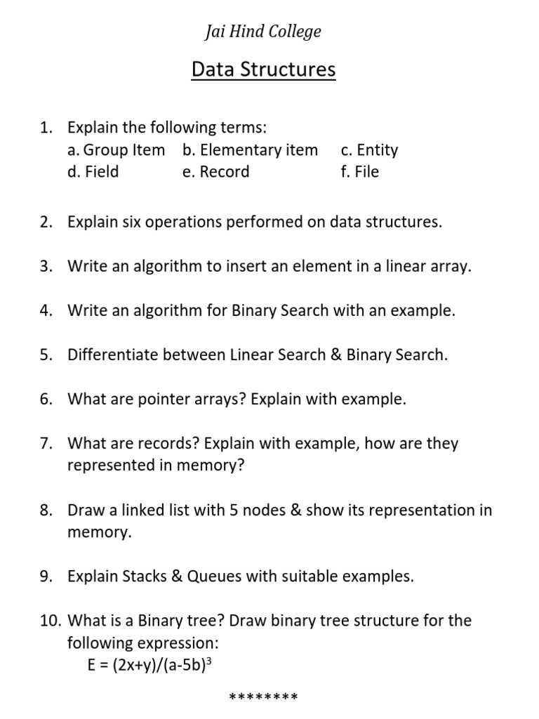 Assignment - Data Structures | PDF