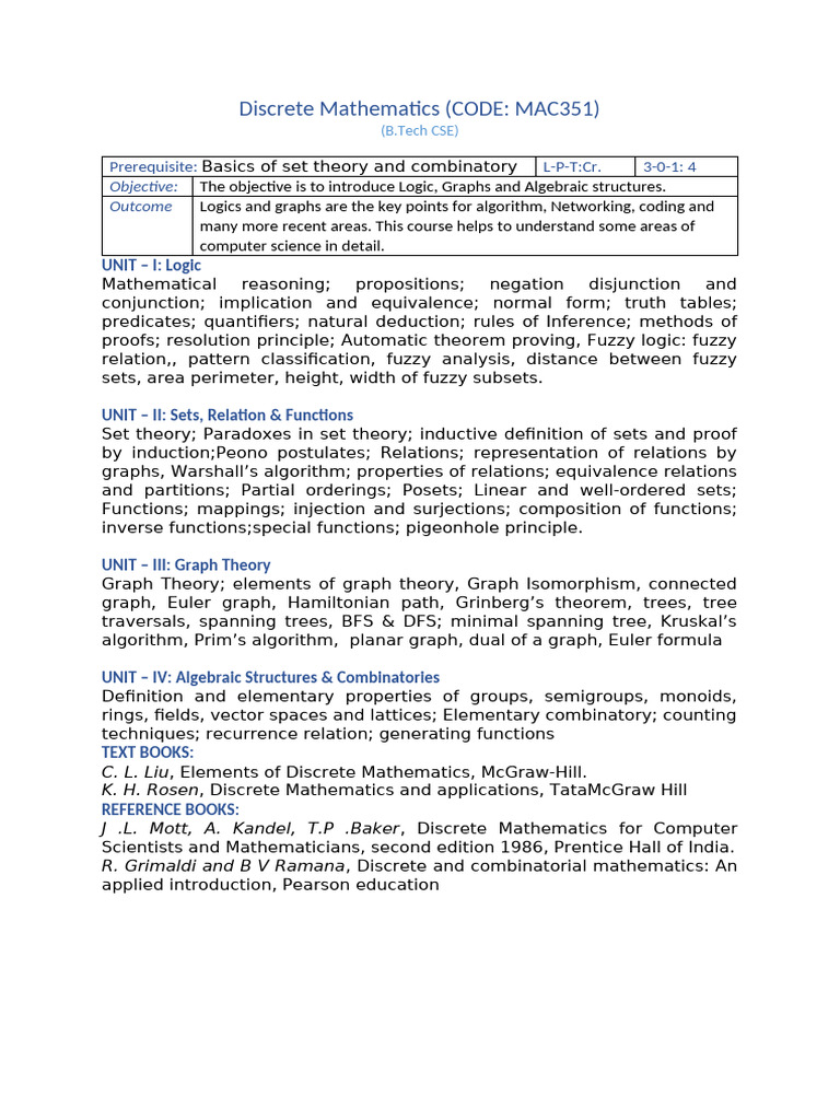 Discrete Math for CSE Students | PDF