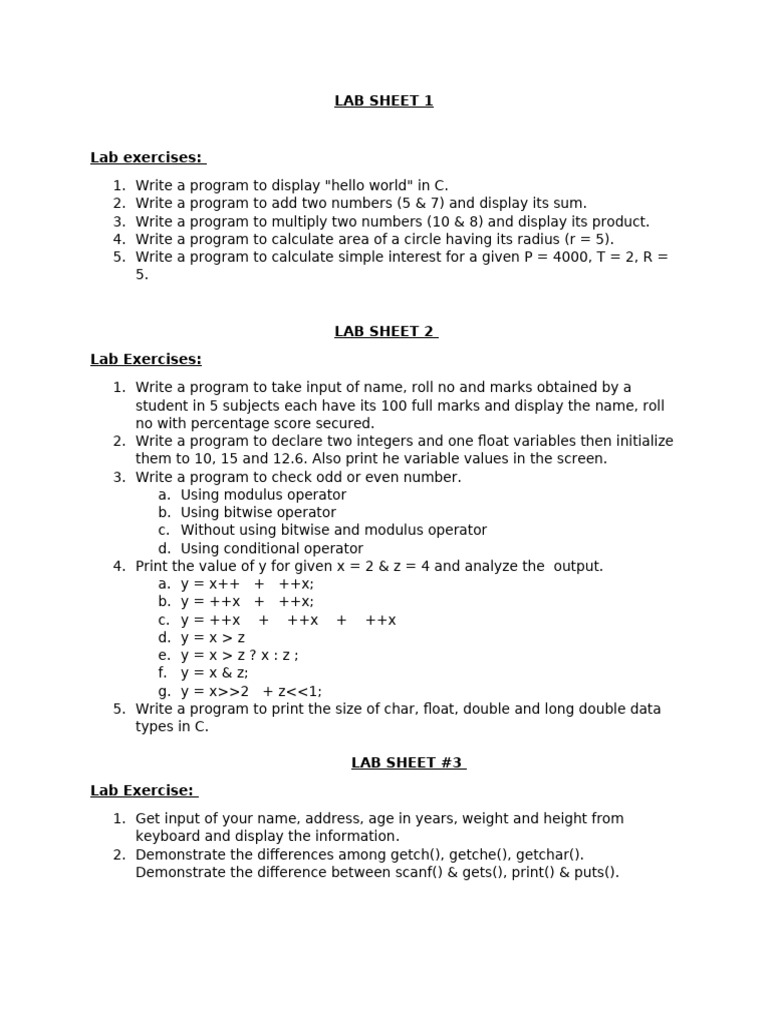 CP Questions - For - Lab - Sheet | PDF | Arithmetic | Mathematics