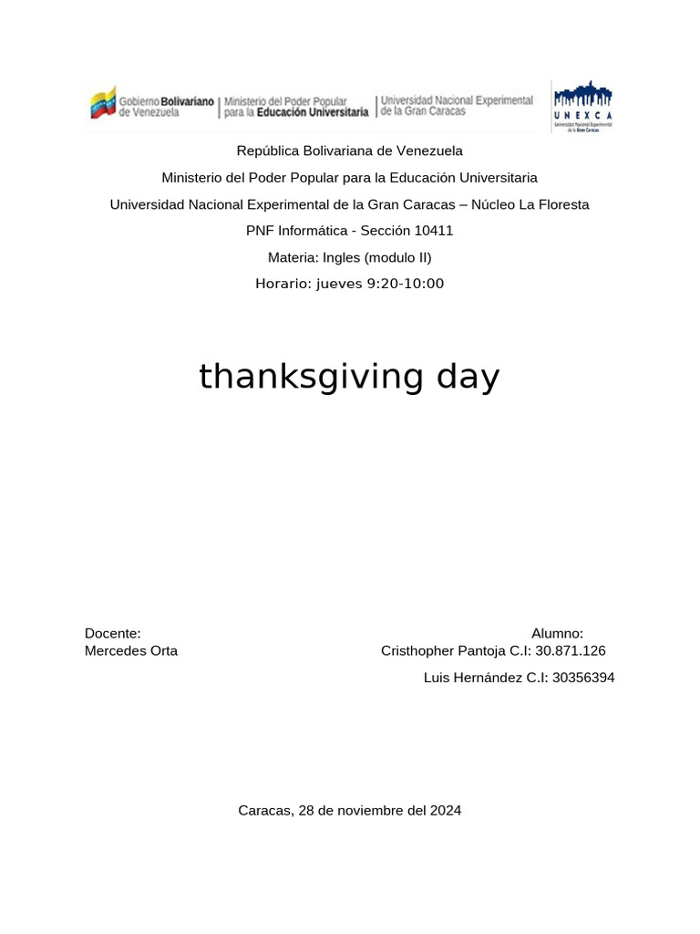 Comida de Thanksgiving para Niños | PDF | Acción de gracias | Gratitud