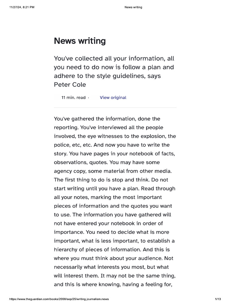 News Writing | PDF