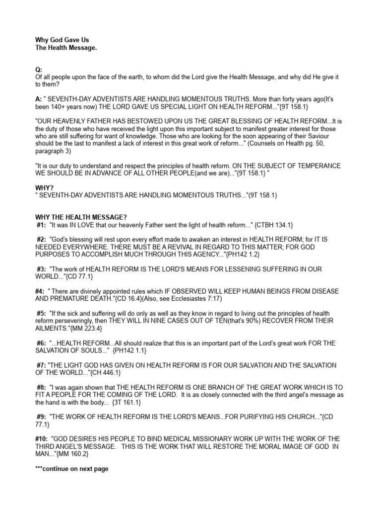 The Divine Purpose of Health Reform | PDF | God The Father | Salvation