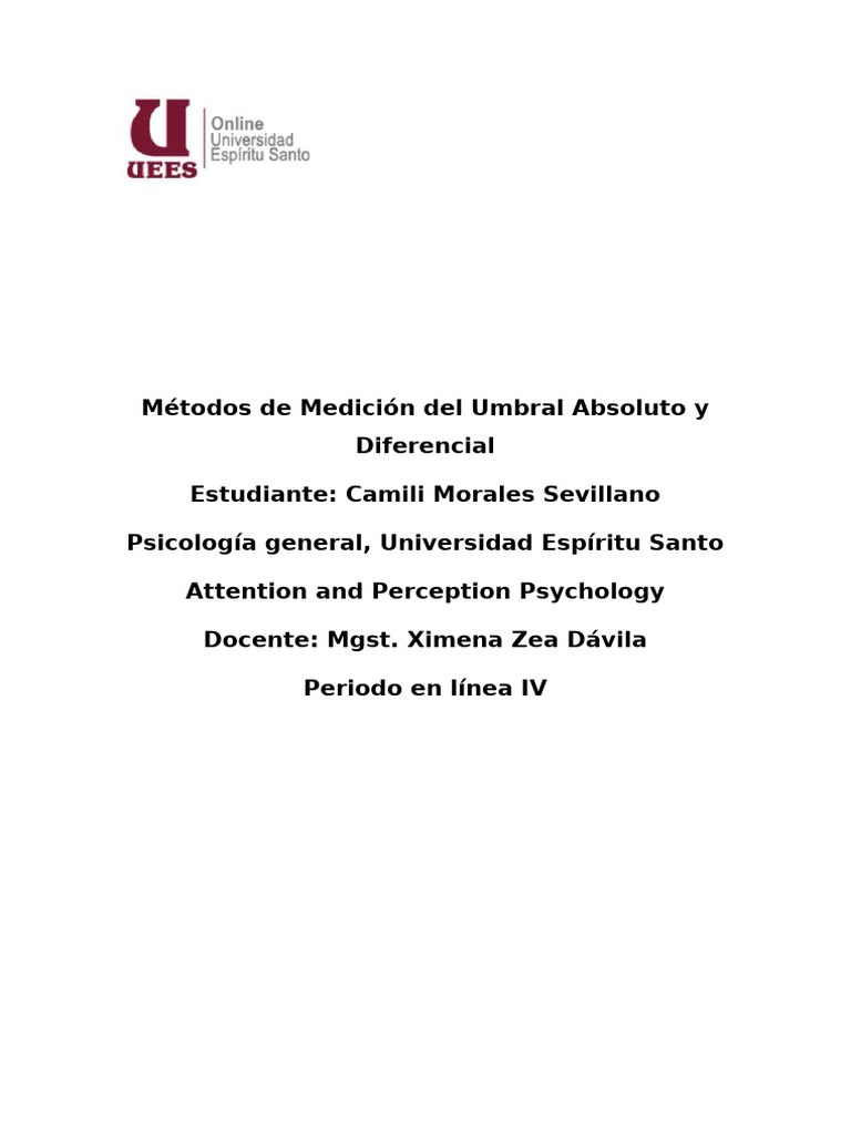 Métodos de Umbral Absoluto y Diferencial | PDF | Percepción | Sonido