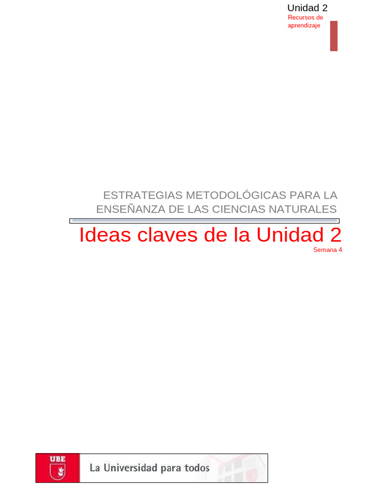 Ideas Claves - Semana 4 Unidad 2 | PDF | Evaluación | Enseñando