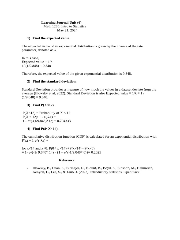 Learning Journal Unit (6) 1280 | PDF