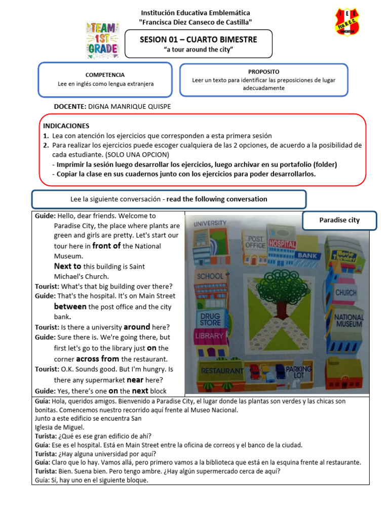 Clase 01 - Iv Bimestre - 1° Grado | PDF