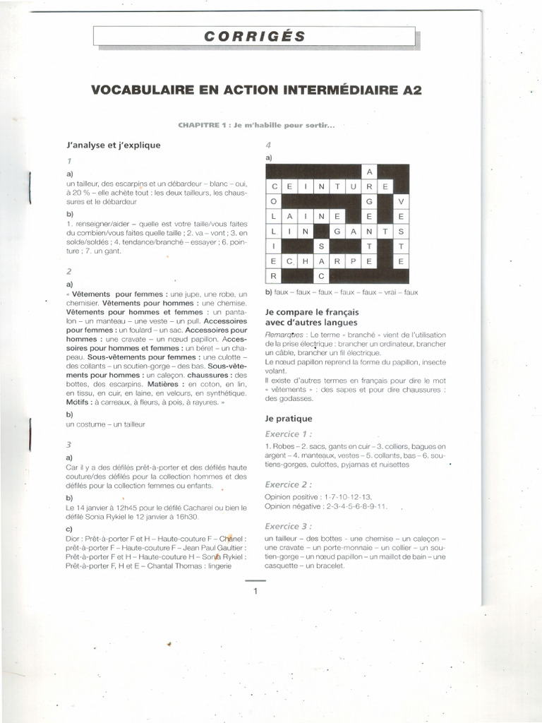 Vocabulaire en Action-Interm 233 Diaire Corrig 233 | PDF | Climat ...