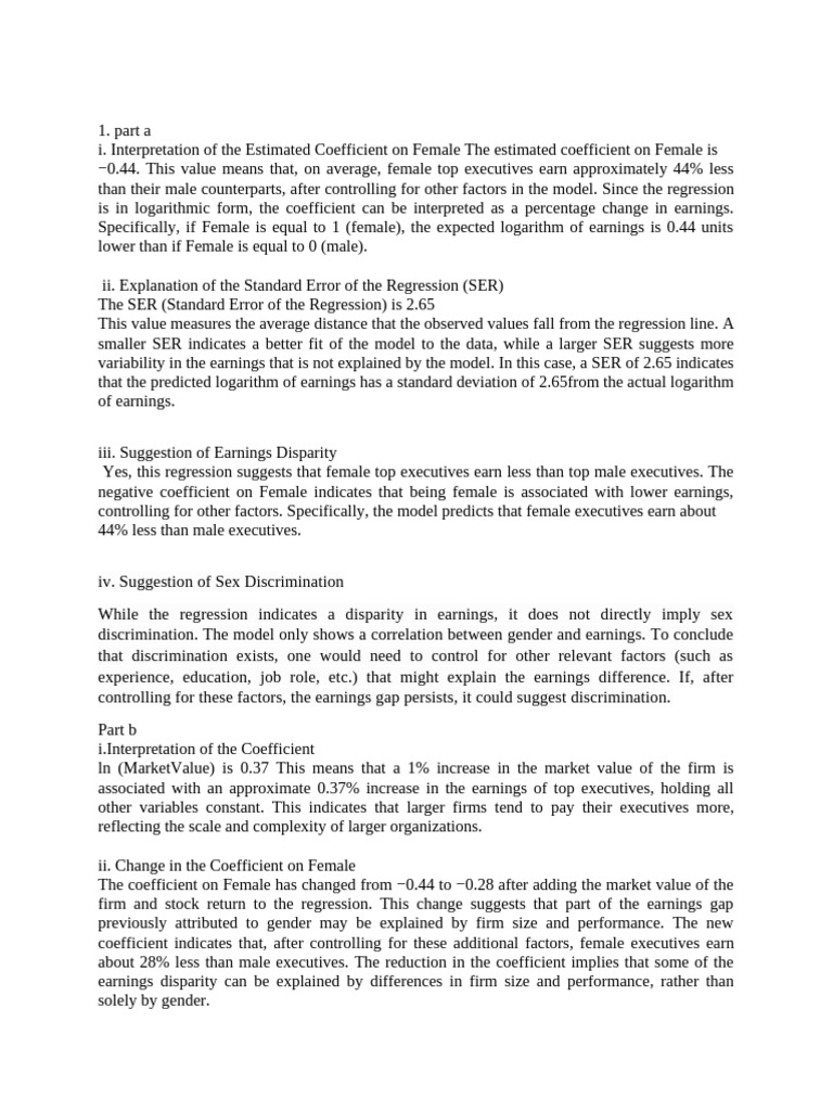 Assignment 4 Econ | PDF | Regression Analysis | Linear Regression